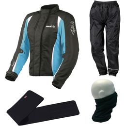 Nerf Motorradkombi NERVE Gr. 44, schwarz (schwarz, blau), Overalls, Damen, 44, N-Gr, Obermaterial: 100% Polyester. Innenseite: 100% Polyester