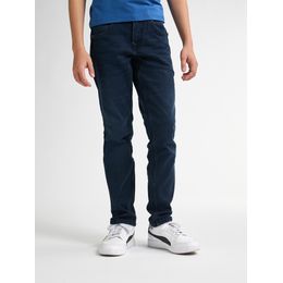 5-Pocket-Jeans PETROL INDUSTRIES "Russel Regular", Jungen, Gr. 128, N-Gr, blau (schwarz faded), Denim/Jeans, Obermaterial: 83% Baumwolle, 15% Polyester, 2% Elasthan, regular fit, Jeans 5-Pocket-Jeans, for BOYS