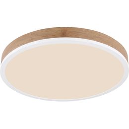 Globo LIGHTING LED Deckenleuchte "DORO", 1 Stk.weiß, Wohnzimmer, Leuchten, Deckenlampe/holzoptik/rund/Wohnzimmer/Schlafzimmer/3000K