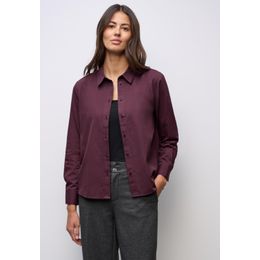 Street One Damen Langarmblusejazz berry, Gr. 46, unifarben, Web, 100% Baumwolle, Blusen, aus reiner Baumwolle
