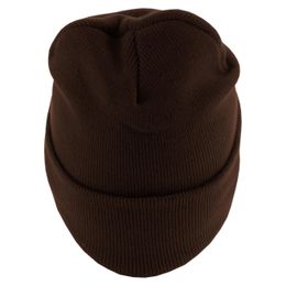 MSTRDS Damen Beanie "MSTRDS Accessoires Beanie Basic Flap Long Version"chocolate, Kunstfaser, M&uuml;tzen