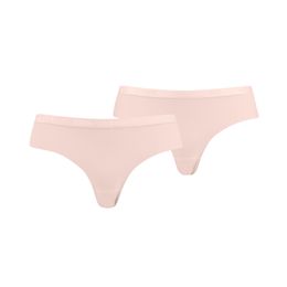 Brasilslip Puma "Puma WOMEN MICROFIBER BRAZILIAN 2P HANG", Damen, Gr. M, rosa (rose dust), Microfaser, Obermaterial: 83% Polyamid, 17% Elasthan, k&ouml;rpernah, Unterhosen, Mit elastischem Soft-Touch-Logobund