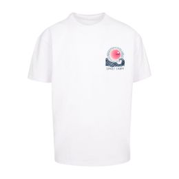 T-Shirt Merchcode "Merchcode Sunset Charm Oversized T-shirt", Damen, Gr. L, wei&szlig;, 100% Baumwolle, bedruckt, oversize, Rundhals, Shirts T-Shirt