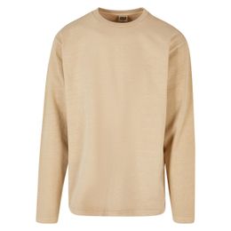 T-Shirt Urban Classics "Urban Classics Herren Heavy Oversized Garment Dye Longsleeve", Damen, Gr. M, unionbeige, 100% Baumwolle, unifarben, oversize, Rundhals, Shirts T-Shirt