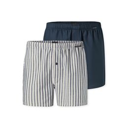 Weiter Boxer Schiesser "Boxershorts Multipacks", Herren, Gr. 9, sortiert 2, Webqualit&auml;t, Obermaterial: 100% Baumwolle, weit, Unterhosen, mit Eingriff, Knopf