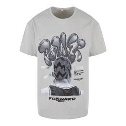 Damen T-Shirt "Upscale by Mister Tee Herren Power Foward 2.0 Oversize Tee"lightasphalt, Gr. XXL, UPSCALE BY MISTER TEE, bedruckt, 100% Baumwolle,