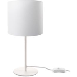 Paco Home Tischleuchte "Uni Color", 1, &Oslash; 18cm H: 36,5cm, wei&szlig;, Wohnzimmer, Leuchten, LED E14 Lampe, F&uuml;r Wohnzimmer Und Schlafzimmer, Unifarben, Deko