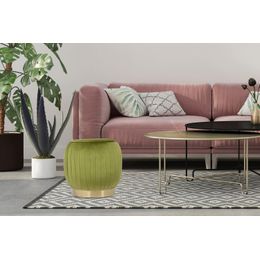 Sitzhocker Kayoom, B:43cm H:42cm T:43cm, grün, Bezug: 100% Polyester/ Korpus: MDF, Sperrholz Gestell: Edelstahl, Hocker, "Hocker Lilje, Edler Touch