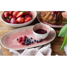 M&auml;ser M&Auml;SER Servierplatte "Frozen, Servierplatten-Set, Steinzeug", rosa, Servierplatten