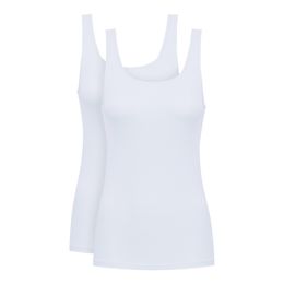 Tanktop Mey "Pure Sense", Damen, Gr. XXS (XS), weiß, Feinripp, Obermaterial: 50% Viskose, 46% Polyamid, 4% Elasthan, unifarben, figurbetont hüftbedeckend, tiefer Rundhals, Tops Tanktop, ohne auftragende Seitennähte
