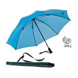 Euroschirm Damen Stockregenschirm "Swing liteflex", blau, Bezug: 100% Polyester, uni, Regenschirme, mit Schultertragegurt an der H&uuml;lle, besonders