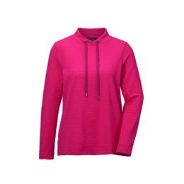 GOLDNER Damen Kurzarmshirt "Kurzgr&ouml;&szlig;e Langarm Viskose-Pullover, Stehbund", pink, Gr. 25, Obermaterial: 70% Viskose CV. 25% Polyester PES. 5% Elasthan