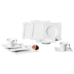 Villeroy & Boch VILLEROY & BOCH Geschirr-Set "Basic Set NewWave 30er Set weiß", 30 tlg.weiß, Geschirr-Sets