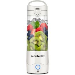 NUTRIBULLET Smoothie-Maker "Portable NBP003W - Mixer to go, wiederaufladbar, 475ml, Weiß", B:8,5cm H:26,7cm T:8,5cm, weiß, Zerkleinerer, Kabellos