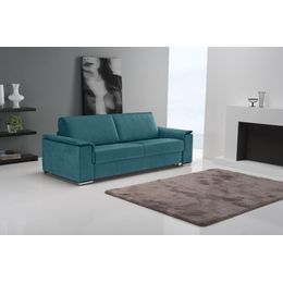 2,5-Sitzer Egoitaliano, B:234cm H:85cm T:102cm, blau, Sofas, "Cecilia, modern & elegant, erstklassiger Sitzkomfort, Breite 234cm", mit verchromten