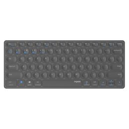 RAPOO Wireless-Tastatur "E9600M kabellose Tastatur, Bluetooth, 2.4 GHz", B:12cm H:2,5cm T:31,8cm, grau, Tastaturen
