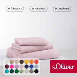 Handtuch Set s.Oliver, rosa, Walkfrottier, Obermaterial: 100% Baumwolle, Handtuch-Sets, "s.Oliver, Premium Qualit&auml;t, 600 gr/m&sup2;", 1 G&auml;stetuch 30x50