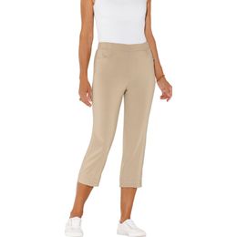 Damen 3/4-Hose mit Dehnbund beige, Größe 40