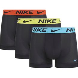 NIKE UNDERWEAR Damen Trunk "TRUNK 3PK", Gr. XL, rot, Jersey, Obermaterial: 86% Polyamid, 10% Elasthan, 4% Polyester, kontrastfarbene Details,