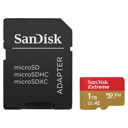 Sandisk Speicherkarte "microSDXC Extreme, Adapter, 1 Jahr RescuePRO Deluxe", 1000 GB, bunt, Speicherkarten