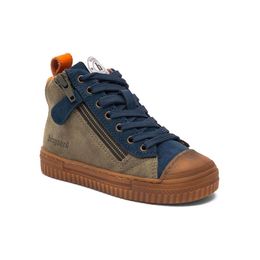 bisgaard Leder-Sneakers "Ryan" in Khaki/ Blau - 44% | Gr&ouml;&szlig;e 28 | Babysneakers