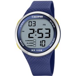 Calypso Watches Kinder Chronograph "Color Splash", blau, Armbanduhren, Armbanduhr, Quarzuhr, Herrenuhr, digital, Datum, Stoppfunktion