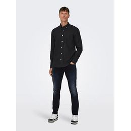 Only & Sons ONLY & SONS Hemd - Slim fit - in Schwarz - 53% | Gr&ouml;&szlig;e M | Herren-plussize