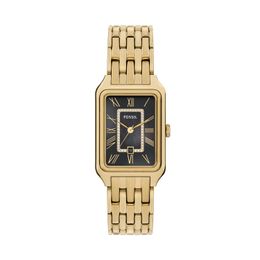 Fossil Damen Quarzuhr "RAQUEL", gold, Armbanduhren, Armbanduhr, Damenuhr, Edelstahlarmband, analog, Tag, Glassteine