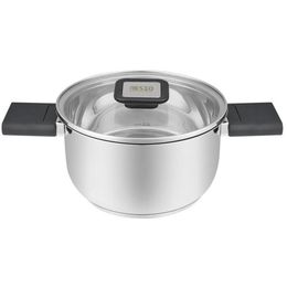 Kochtopf "Anser, energiesparend und spülmaschinenfest, im Geschenkkarton", 1,6 l + Ø 16cm + Höhe 9cmsilberfarben, RESTO KITCHENWARE, Töpfe, Geeignet