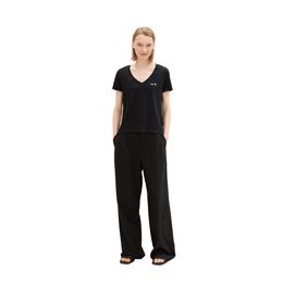 Tom Tailor Denim 2er-Set: Shirts in Schwarz/ Wei&szlig; - 68% | Gr&ouml;&szlig;e L | Damen-tops
