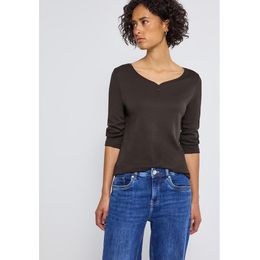 Cecil Longsleeve in Dunkelbraun - 42% | Gr&ouml;&szlig;e 44 | Damen-tops