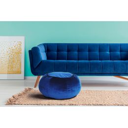 Sitzhocker Kayoom, B:65cm H:35cm T:65cm, blau, Bezug: 100% Polyester (Samt) / Füllmaterial: 100% Polystryol, Hocker, "Pouf Taj Mahal 325, trendige