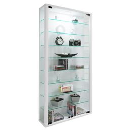 Standvitrine Vcm, B:59cm, wei&szlig;, Obermaterial: 100% Holz Wood., Schr&auml;nke, "Holz Glas Stand Vitrine Sammelvitrine Lumo Maxi"