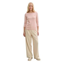 Tom Tailor Longsleeve in Wei&szlig;/ Beige/ Rosa - 53% | Gr&ouml;&szlig;e L | Damen-tops
