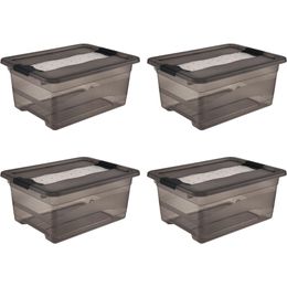 keeeper Aufbewahrungsbox "Cornelia, 4er Set, 12 L, 39,5 x 29,5 x 17,5 cm", B/H/T: 39,5cm x 17,5cm x 29,5cmcrystal grau, Badezimmer,