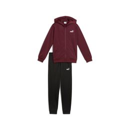 Puma Jungen Trainingsanzug "HOODED FULL-ZIP POLY SUIT B"ruby shimmer, Gr. 152, unifarben, Trikot, Obermaterial: 100% Polyester, Sportanzüge