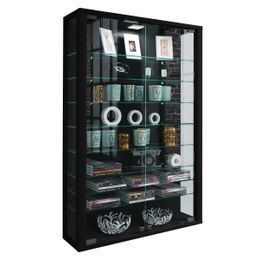 Wandregal Vcm, B:59cm, schwarz, Wohnzimmer, Regale, "Wandvitrine Hängevitrine Glasvitrine Vitrosa Mini"