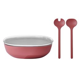 Mepal Schale "Servierschale mit Deckel & Salatbesteck Silueta 4000 ml", B/H/L: 30,1cm, rot, Sch&uuml;sseln