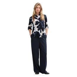 Tom Tailor Bluse in Wei&szlig;/ Dunkelblau - 58% | Gr&ouml;&szlig;e 44 | Damen-blusen