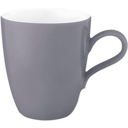 Becher Seltmann Weiden "Life Fashion", elegant grau, wei&szlig;, H:10,3cm &Oslash;:9cm, Porzellan, Trinkgef&auml;&szlig;e, Becher, Becher mit Henkel 0,40 l