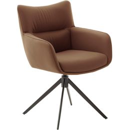 4-Fu&szlig;stuhl MCA furniture, B:61cm H:88cm T:63cm, braun, Leder, St&uuml;hle, "LIMONE", (Set, 2 Stck), 360 drehbar, Belastbarkeit 120 kg, Sitzh&ouml;he ca. 49 cm