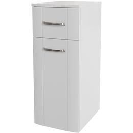 Unterschrank SAPHIR, B:30cm H:75cm T:38cm, weiß, Holzwerkstoff, Badezimmer, Schränke, "Serie 3006 Badschrank 30 cm breit, 1 Tür und 1 Schublade",