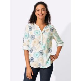 Inspirationen Damen Druckbluse, bunt, Gr. 48, bedruckt, gemustert, mehrfarbig, 100% Viskose, Blusen