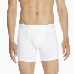 HOM Herren Langer Boxer "HO1", Gr. L, wei&szlig;, Obermaterial: 65% Baumwolle, 22% Modal, 13% Elasthan, Unterhosen, ultraweich, Cotton-Mix, elastisch,