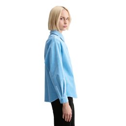 Marc O'Polo Damen Langarmbluse "aus mittelschwerem Cord-Stretch"azure sky, Gr. L, MARC O'POLO DENIM, unifarben, Obermaterial: 98% Baumwolle, 2% Elasthan, Blusen