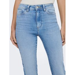 Only Damen Bootcut-Jeans "ONLWAUW HW FLARED DNM TAI312", blau, Gr. XS, unifarben, Denim/Jeans, Obermaterial: 83% Baumwolle, 15% Polyester, 2%