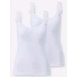 w&auml;schepur W&Auml;SCHEPUR Damen BH-Hemd, Gr. 40, wei&szlig;, 50% Baumwolle, 50% Modal, BHs