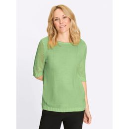 Kurzarmpullover Classic Basics "Kurzarm-Pullover", Damen, Gr. 38, reseda, 100% Polyacryl, unifarben, Pullover