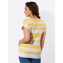 Casual Looks Damen Pullunder "Pullunder", gelb, Gr. 36, gemustert, gestreift, mehrfarbig, meliert, 50% Baumwolle, 50% Polyacryl, Pullover