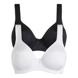 bonprix Damen T-Shirt-BH "T-Shirt BH mit B&uuml;gel und Glanzeffekt (2er Pack)", Gr. 105, schwarz, Obermaterial: 88% Polyamid, 12% Elasthan. Futter: 88%